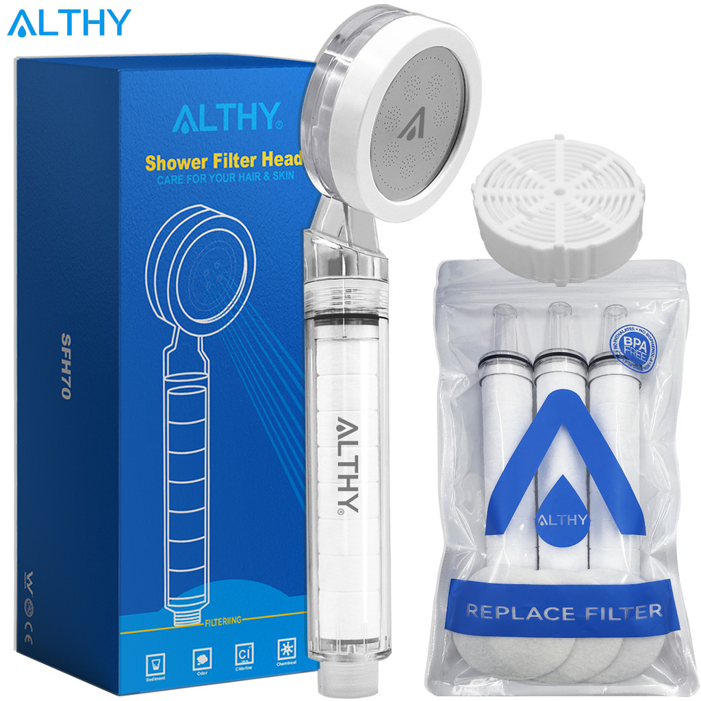 ALTHY High Pressure SPA Handheld Shower Head Water Filter, Reduce ...