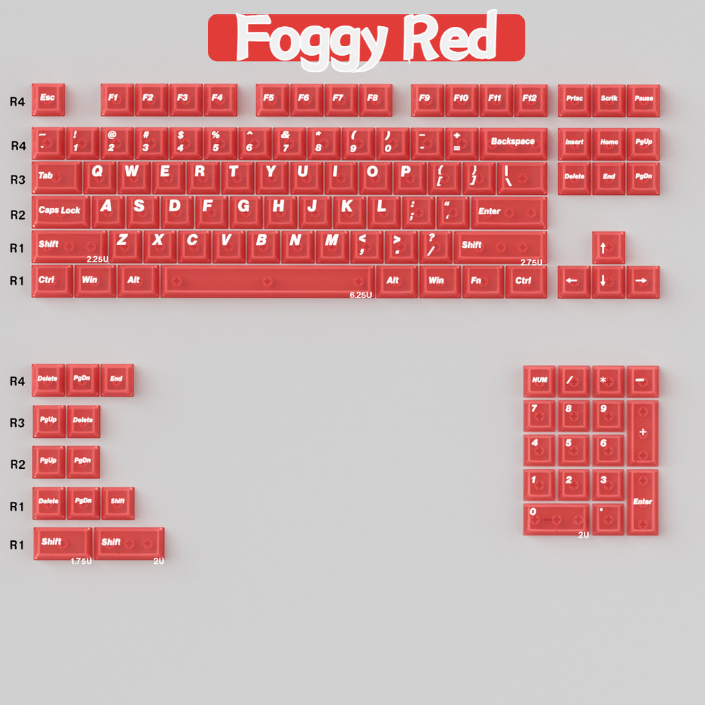 Red Keycaps Set Frosted Foggy Transparent Translucent Cherry Keycap For ...