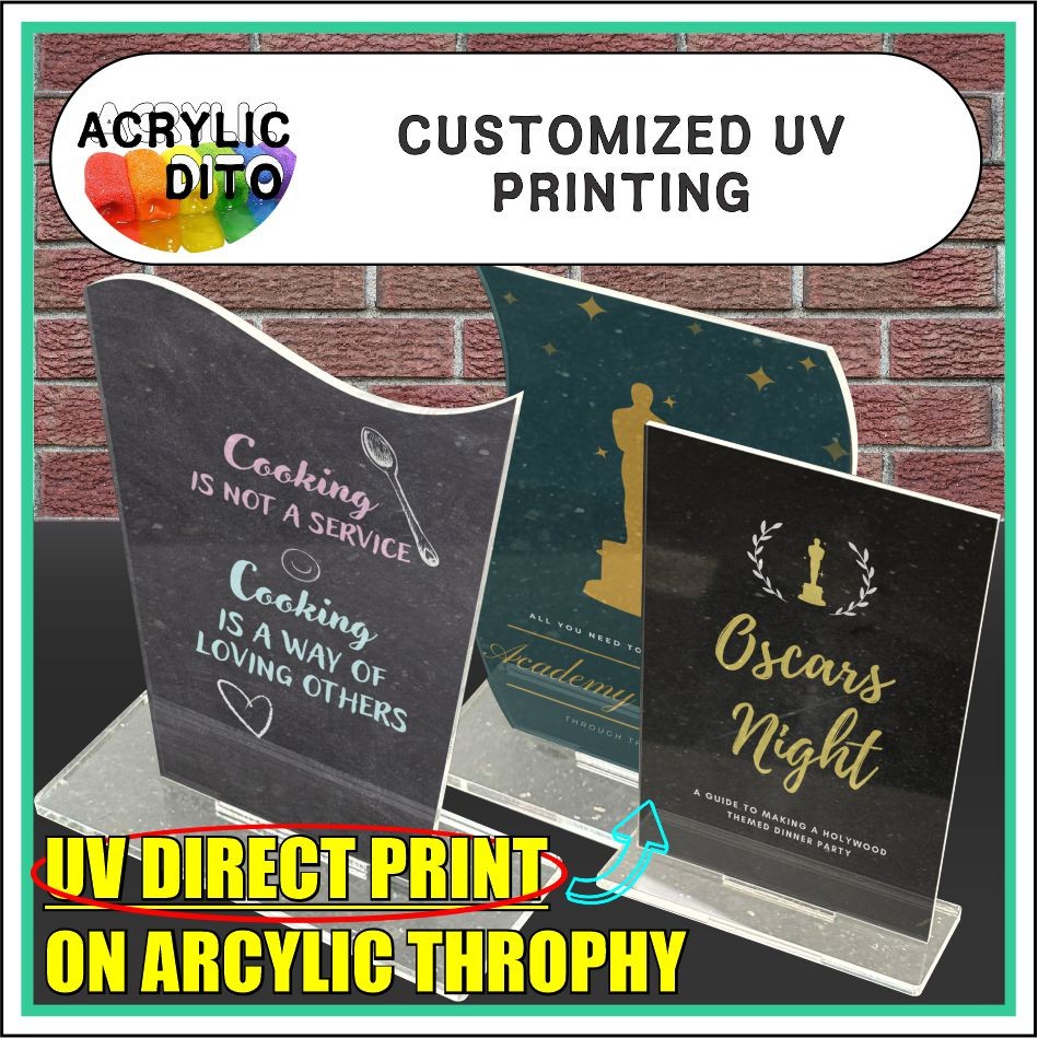 5Pcs) Plaque UV Direct Print on Clear Acrylic / Transparent Trophy ...