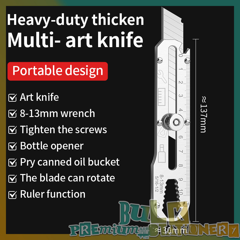 BULK Stainless Steel Knife 10 In1 Multifunction Cutter Retractable ...