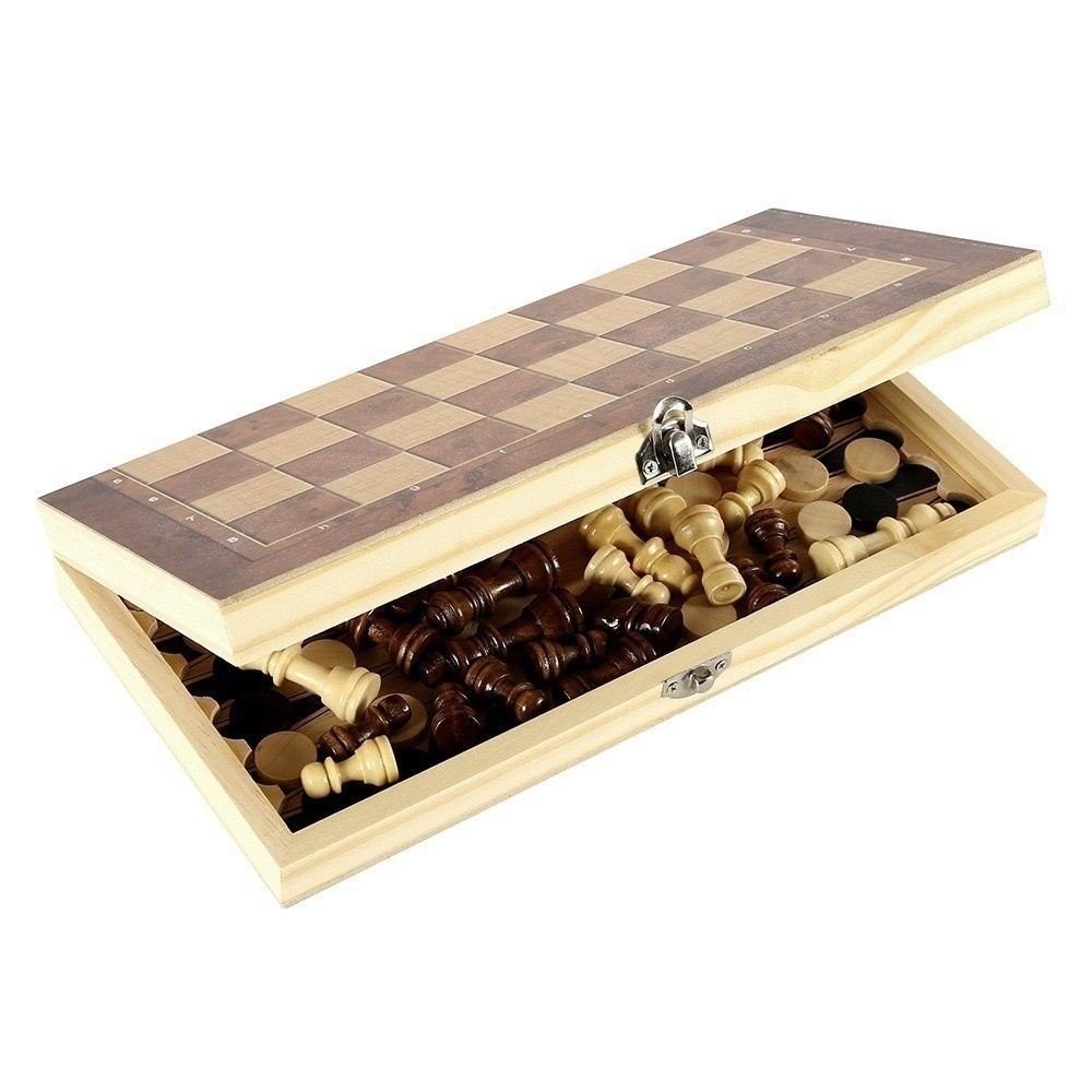 Game Chess Pieces Wooden Multi-functional1065[Black and White Chess ...