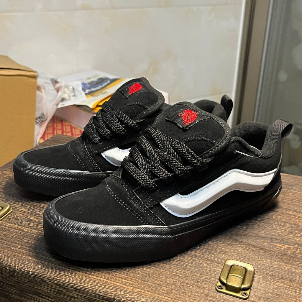 Vans Knu-Skool VR3 LX Black White Retro Casual Vulcanized Bread Shoes ...