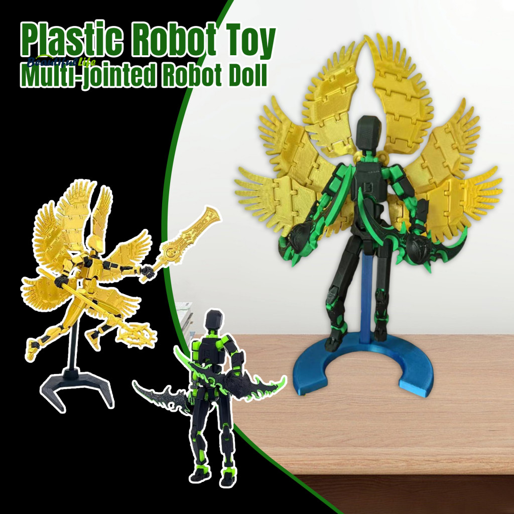 beautifullife Jointed Action Figure Plastic Robot Toy 3d Printed Wing ...