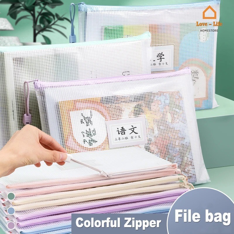 3Pcs Transparent Waterproof Document Bags A4 File Sorting Storage Bags ...
