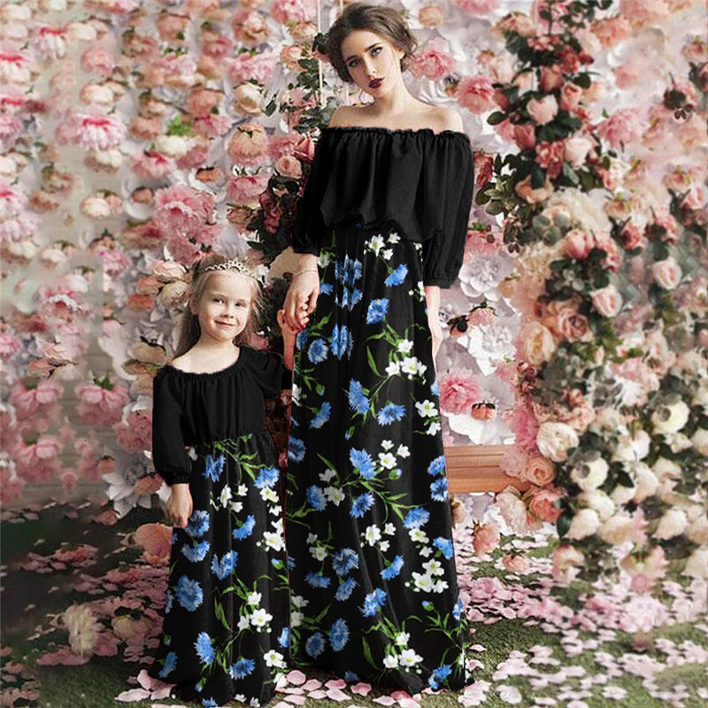 Mother-daughter Family Clothing Matching Mother-Child Dress Twins ...