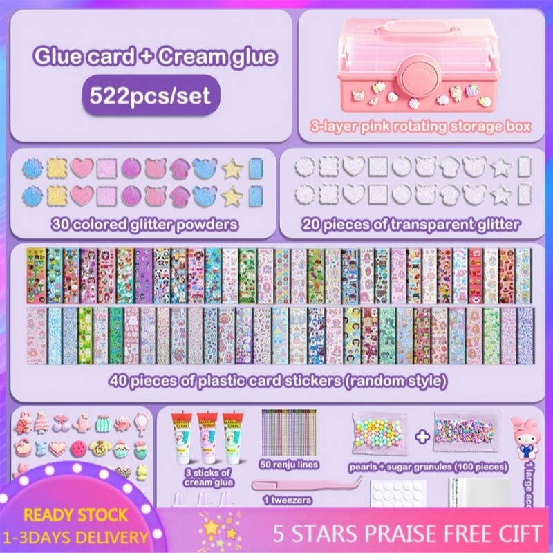522/931pcs Acrylic sticker goo card DIY cream glue luxury girls full ...