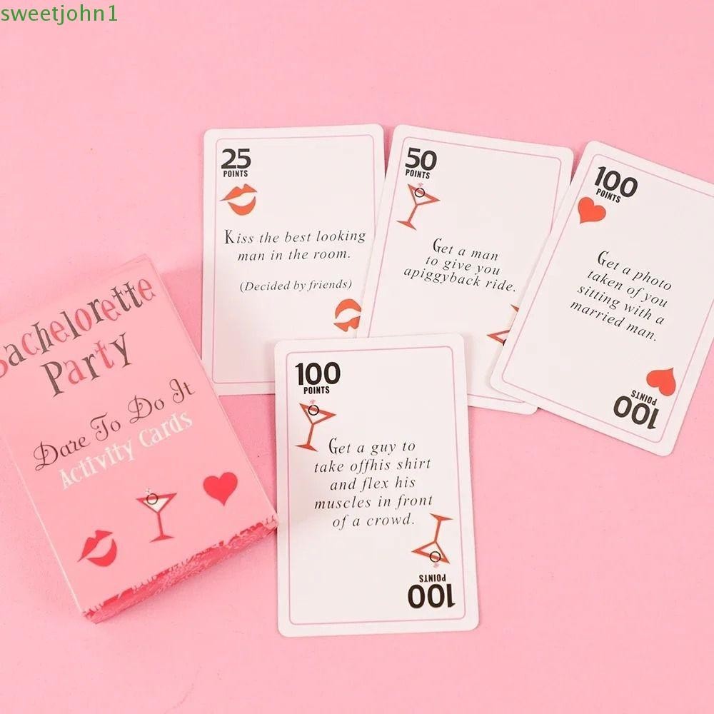 SWEETJOHN 52pcs/box Bachelorette Party Game Card, Funny Trendy Party ...