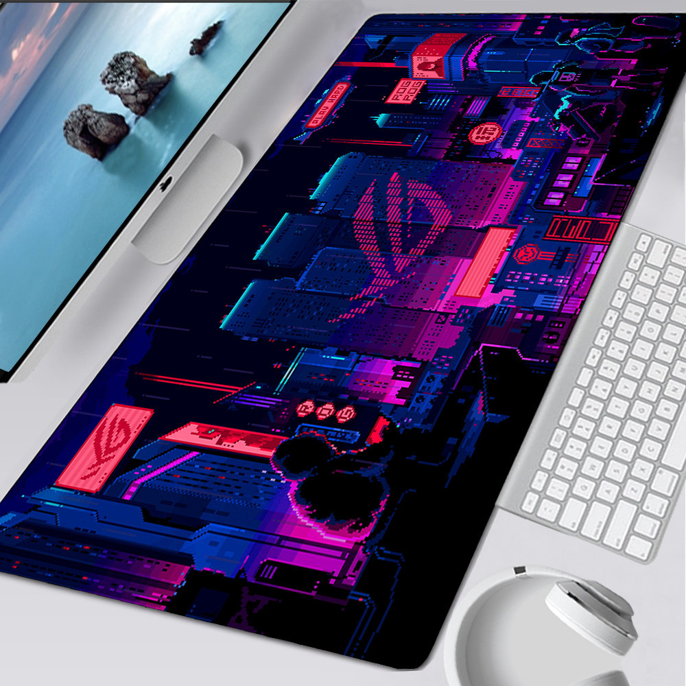 Pixel Art Asus Mat Mousepad Gamer Purple Desk Mat Anime Mouse Pad Large ...