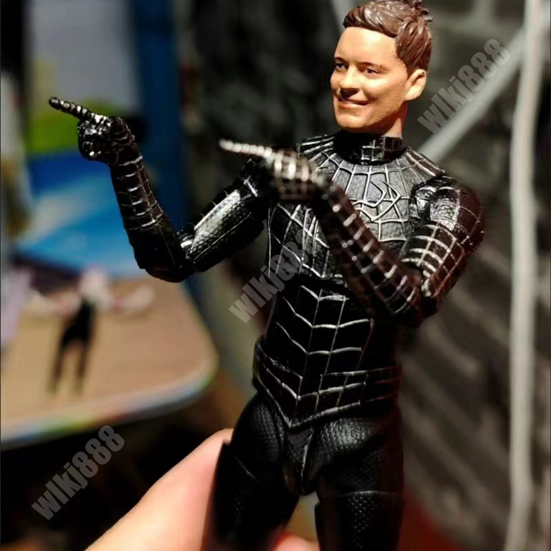 Limited Edition CT Spider-Man Black Suit Tobey Maguire SHF Spiderman ...