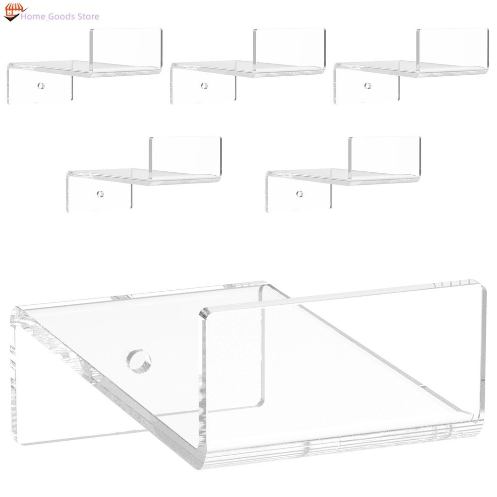 6Pcs Acrylic Wall Display Shelf Small Acrylic Wall Shelf Wall Mount ...