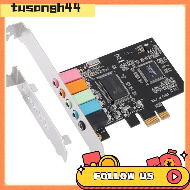 PCIe Sound Card 5.1, PCI Express Surround Card 3D Stereo Audio with ...