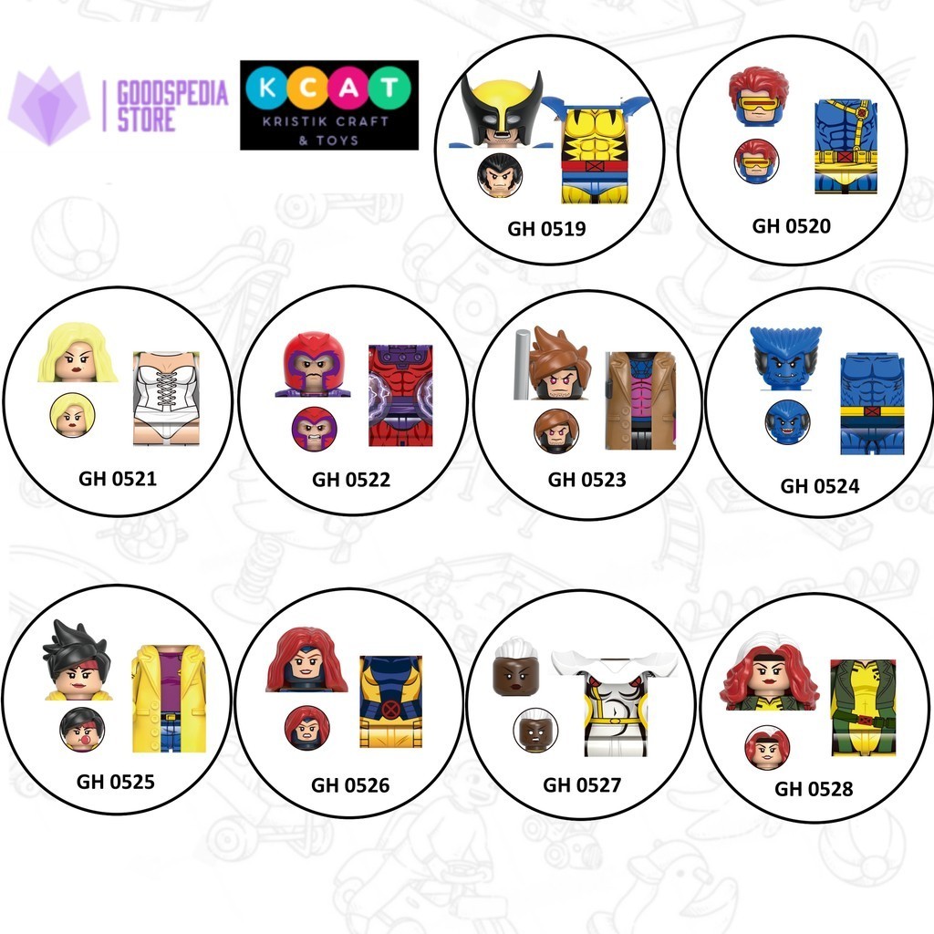 Mini Figure Building Blocks G0166 X-men Wolverine Cyclops White queen ...