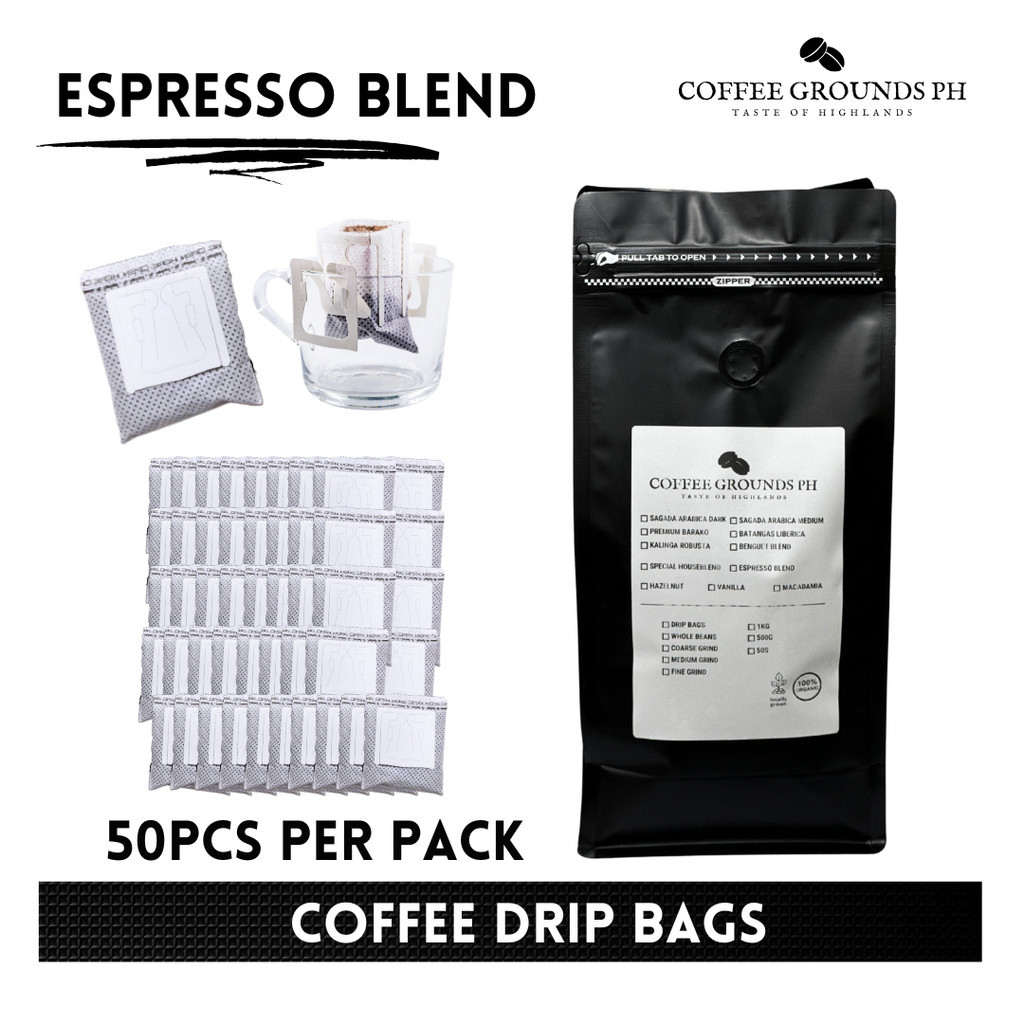 Coffee Grounds PH - Espresso Blend Drip Bag 50pcs | Coffee Drip 13g ...