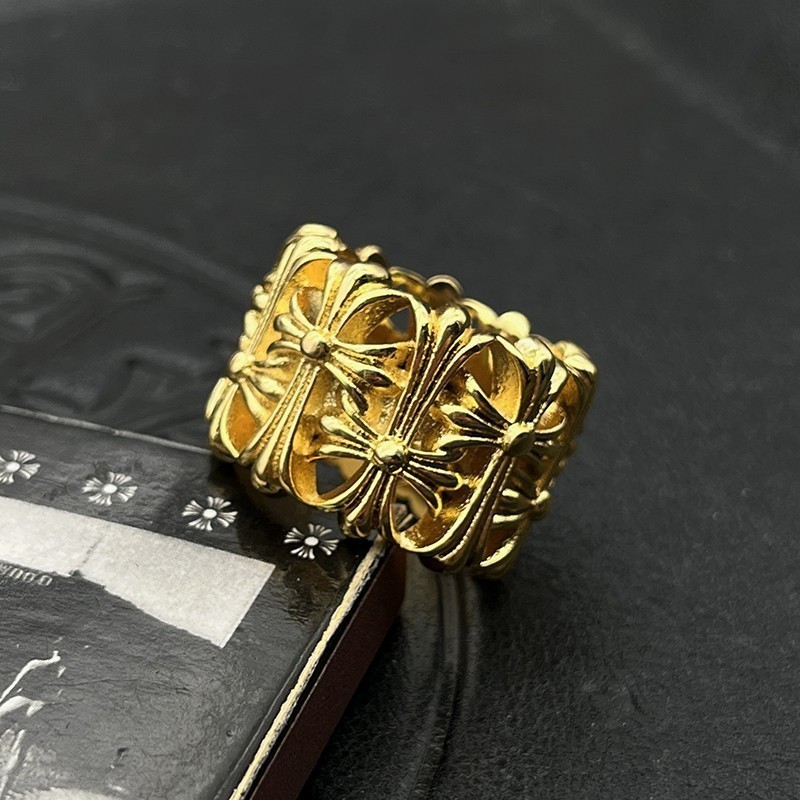 Ch Chrome Hearts Golden Diamondless Tombstone Ring | Shopee Philippines