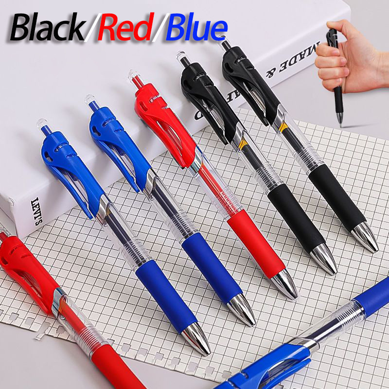12pcs Gel Pen black Press Neutral Pens 0.5mm | Shopee Philippines