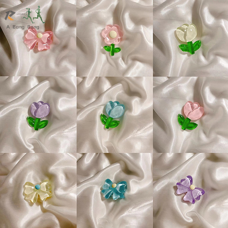 ABongBang Korean 3D Cute Transparent Flower Bow Phone Grip Tok Griptok ...