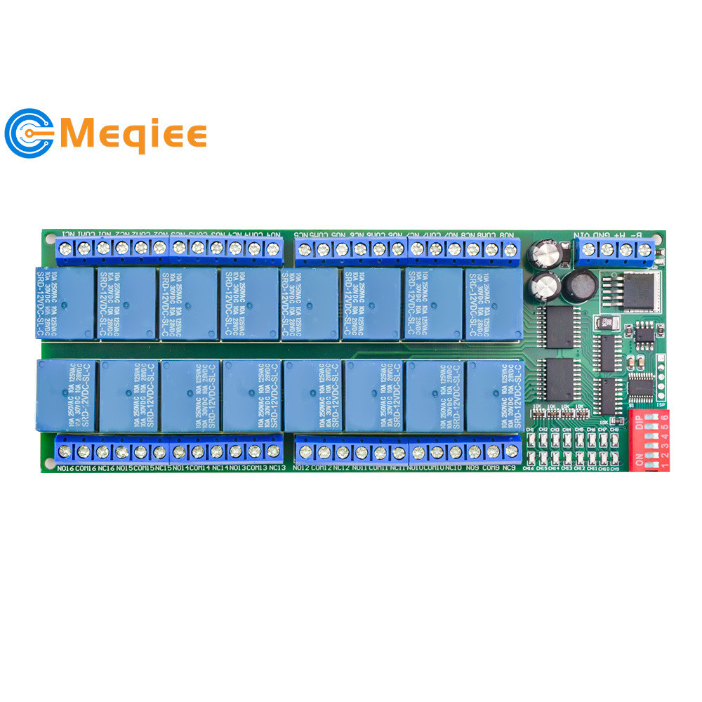 Modbus RTU 12V 16 Channel DIN Rail RS485 Relay Module | Shopee Philippines