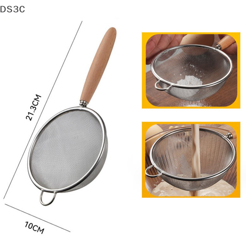 DS3C Handle Stainless Steel Small Colander Fine Mesh Oil Strainer Multi ...