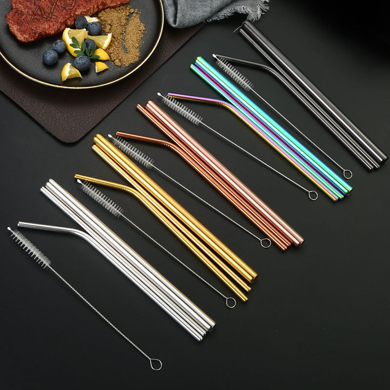 304 Stainless Steel Straw 6mm 12mm Color Metal Straw Straight Pipe ...