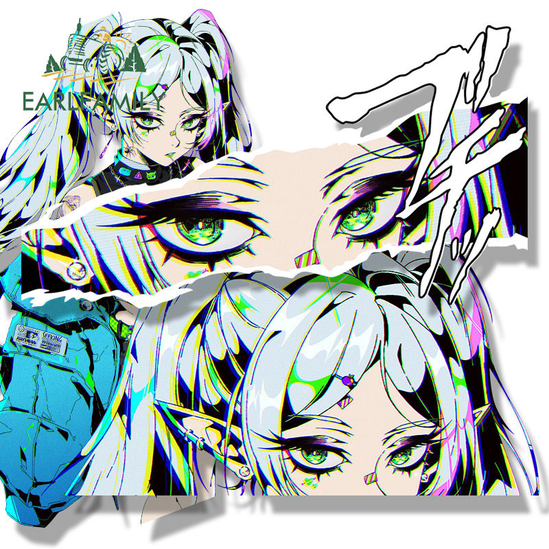 EARLFAMILY 13cm Gothic Punk Frieren Fanart Car Sticker Anime Sketch Big ...