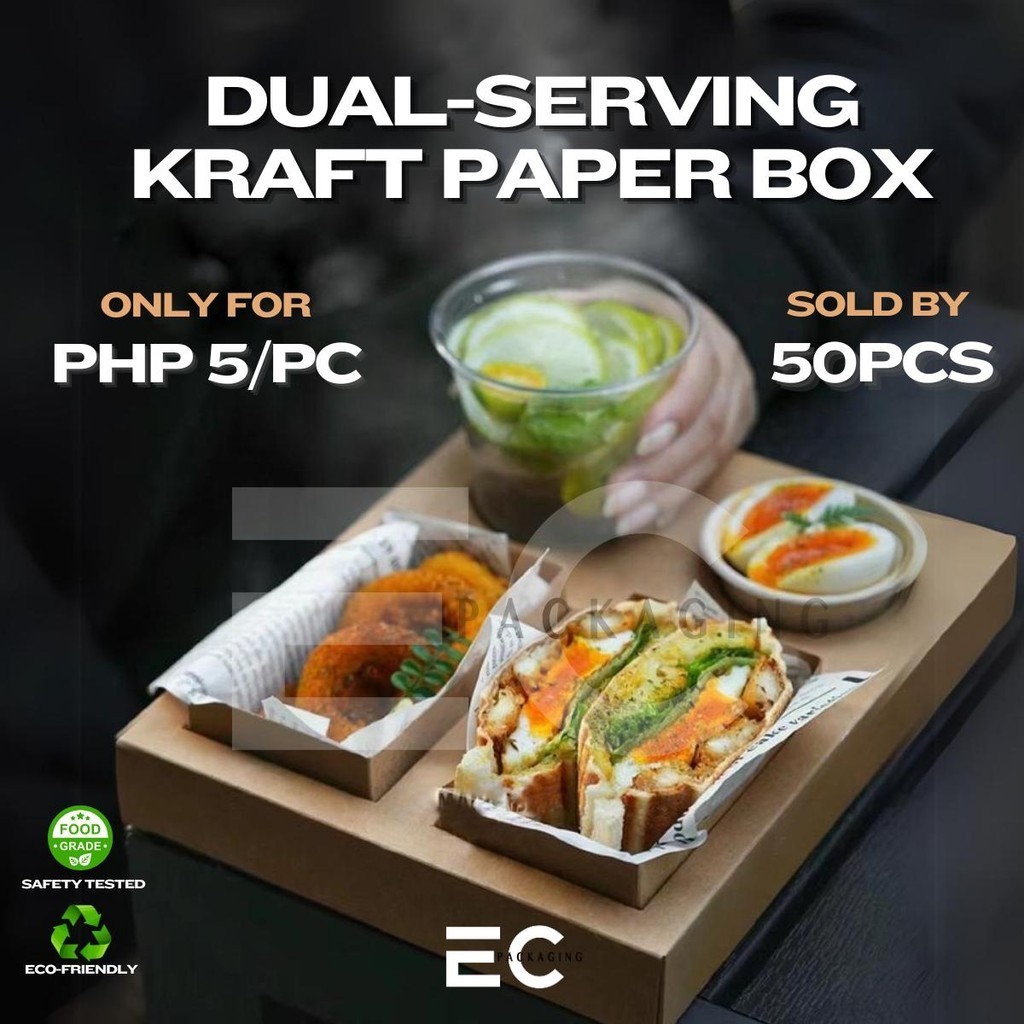 [EC] Eco-Friendly Recyclable Dual-Serving Kraft Paper Coated Food Boxes ...