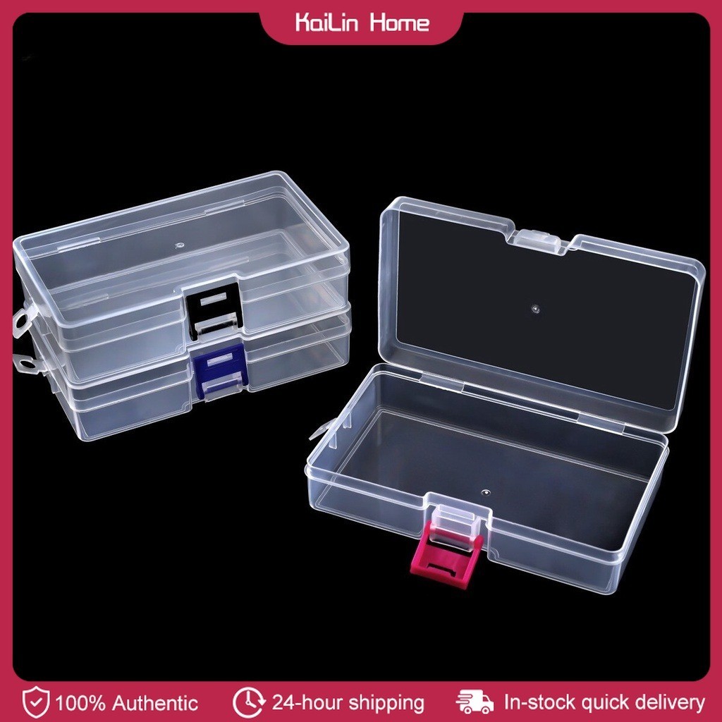 Nail Art Plastic Clear Storage Box Rectangle Portable Organizer Diamond ...