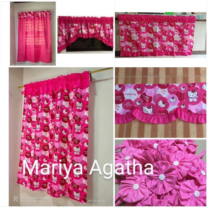 HELLO KITTY CURTAIN window/kitchen /valancer | Shopee Philippines