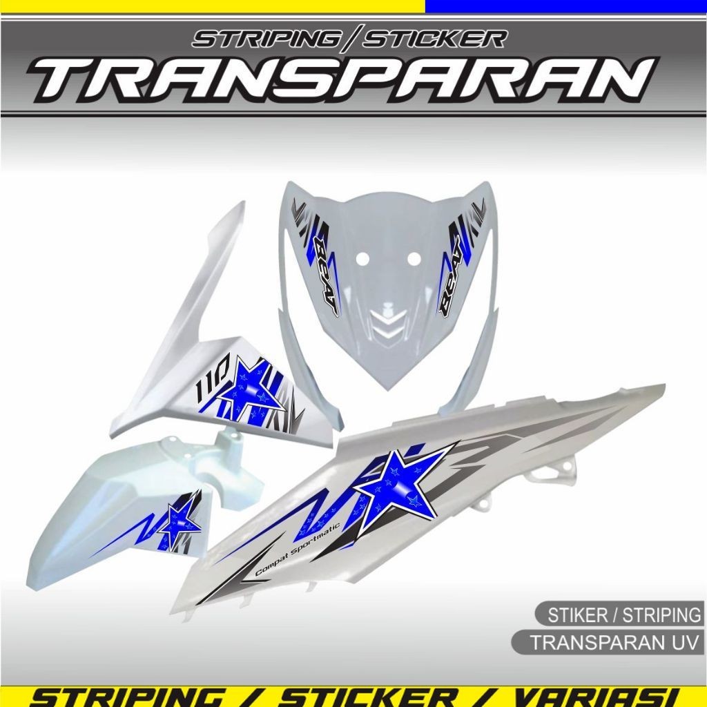 Striping UV TRANSFER STRIPING STICKERS HONDA BEAT FI 2013 / 2015 /2016 ...