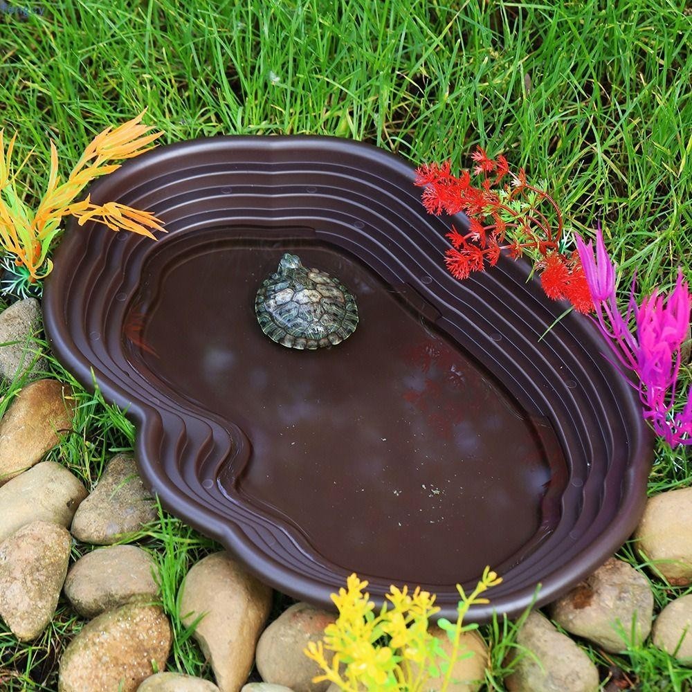 FENGCY Turtle Bathtub, Ramp Plastic Tortoise Bath Dish, Reptile Pool ...