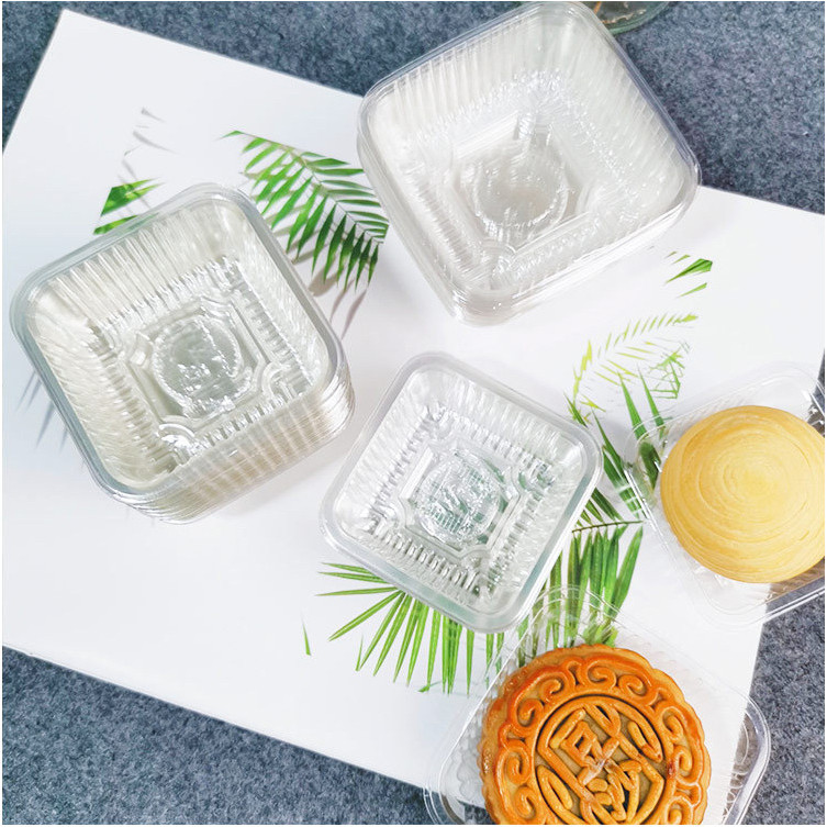100PCS Mooncake Tray Clear Transparent Mooncake Tray Pastry Dessert ...