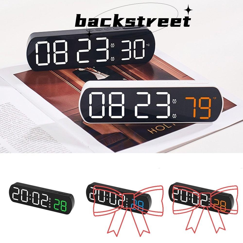 BACKSTREET Electronic Clock, Temperature Date Home Digital LED Clocks ...