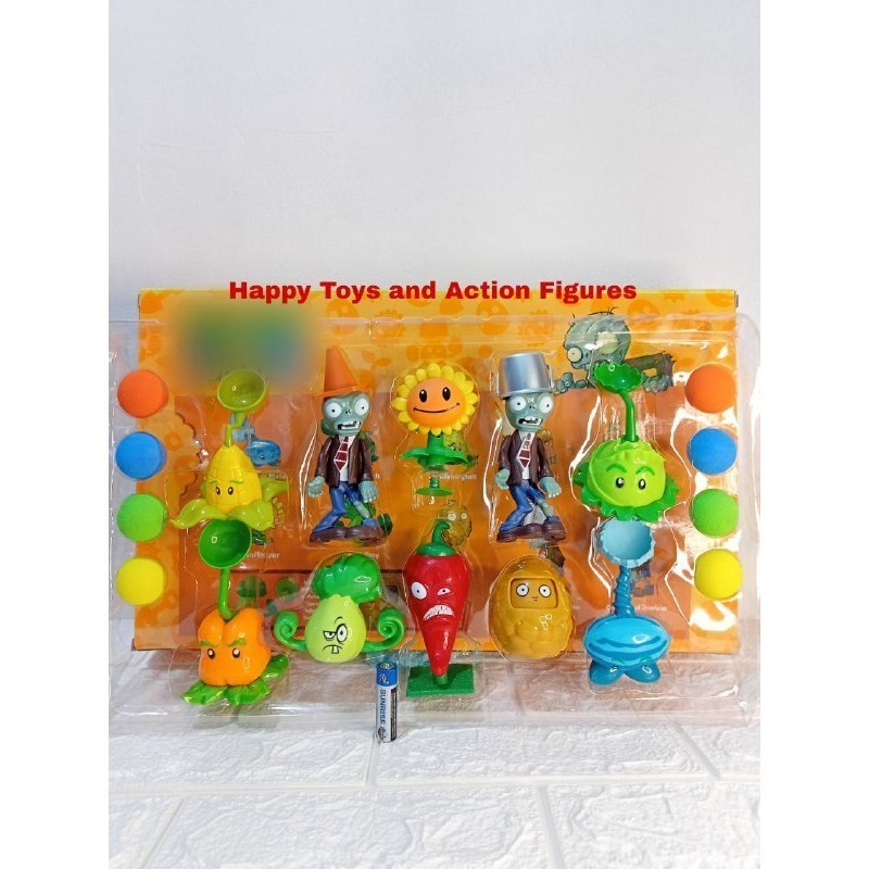 PLANTS VS ZOMBIES ACTION FIGURES 10 CHARACTERS TOY FOR KIDS | Shopee ...