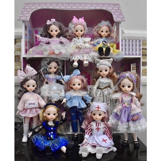 random BJD 29.5cm Ball Jointed Doll With Full Outfit Clothes Set BJD ...