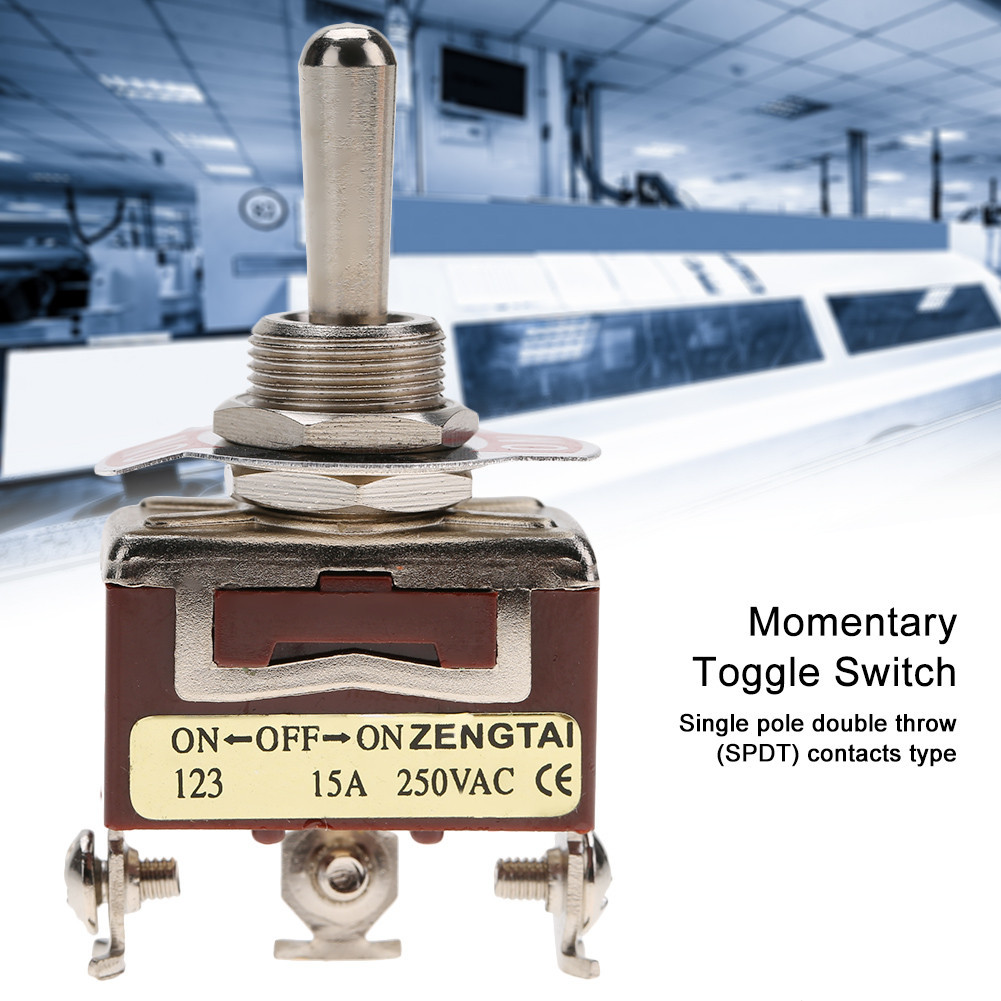 Ujewndju Momentary Toggle Switch ON-OFF-ON Miniature SPDT 12mm | Shopee ...