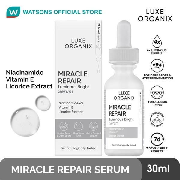LUXE ORGANIX Miracle Repair Luminous Bright Serum 30ml (with ...
