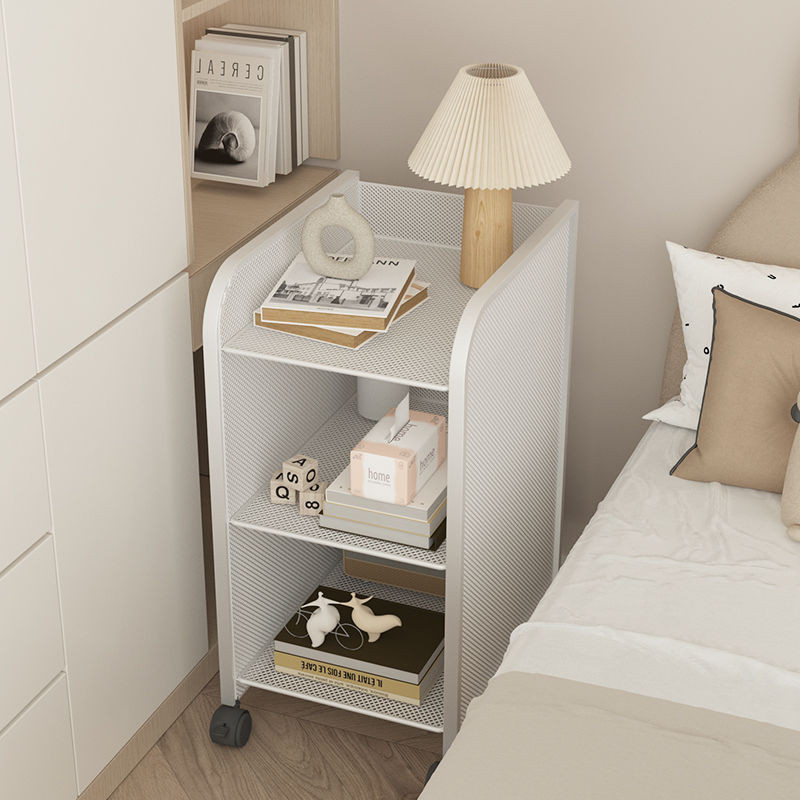Wheeled ultra-narrow bedside table floor-to-ceiling bedside seam ...
