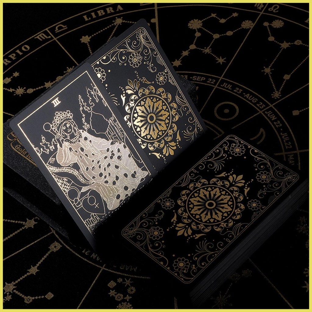 Tarot Deck Cards 78pcs Divination Oracle Decks With Black Gilding ...