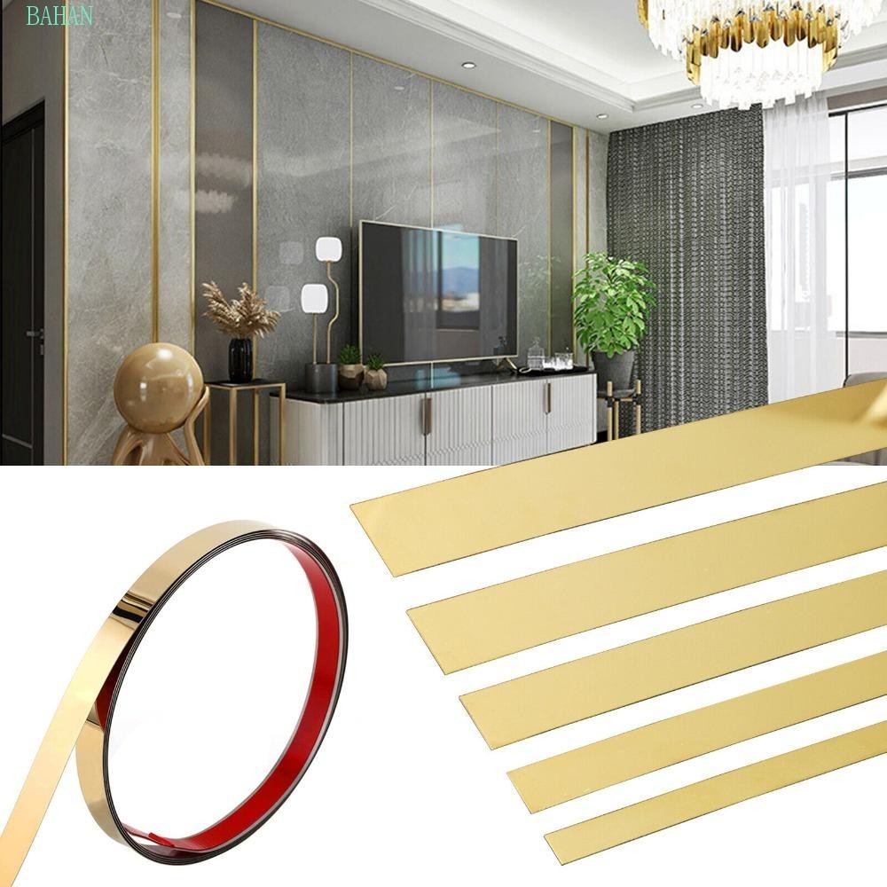 BAHAN Mirror Wall Moulding Trim, Self-adhesive Stainless Steel Mirror ...