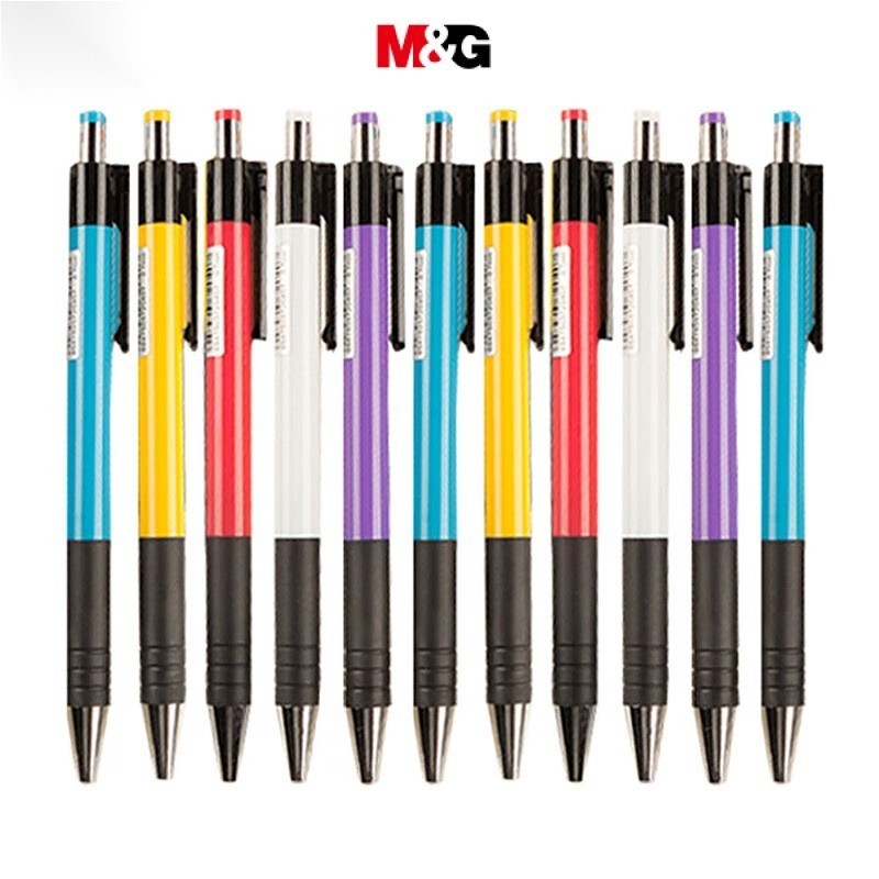 M&G 0.7mm Blue Classic Press Ballpoint Pen Bullet Head Ball Pen ...