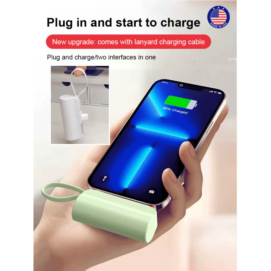 Capsule Portable Charging Power Tiny Mini Self Corded Mobile Power Tiny ...