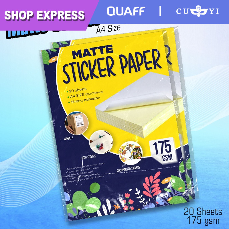 Quaff Matte Sticker Paper 175gsm | Kraft Sticker Paper A4 Size for ...