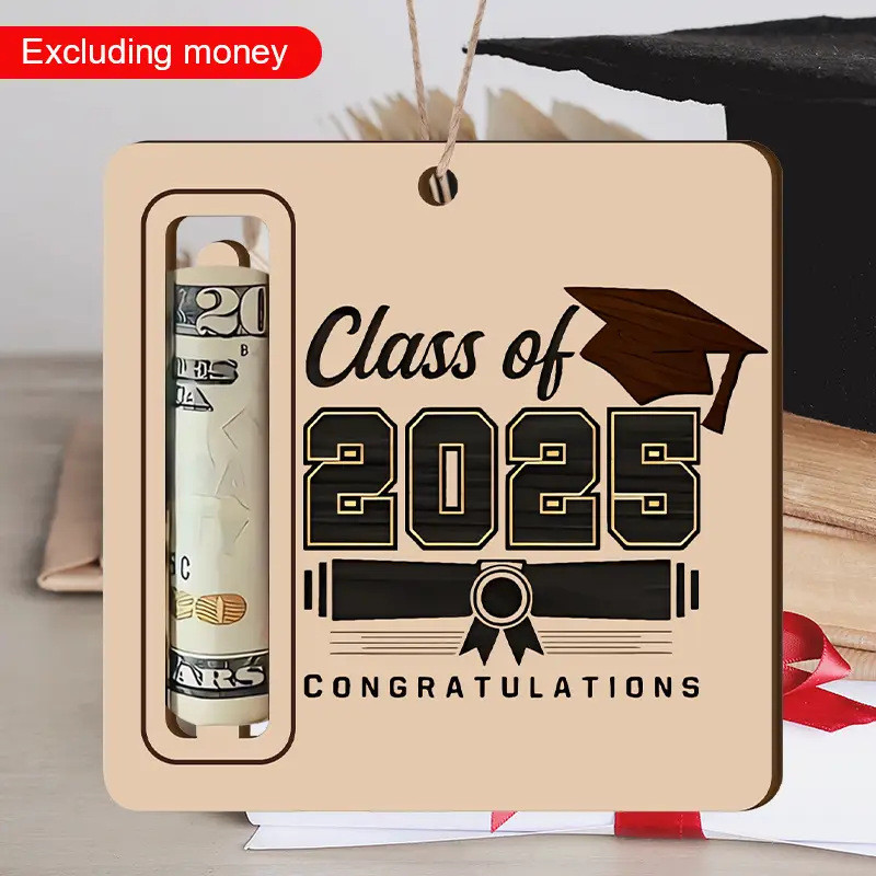 2025 Graduation Gift Wooden Wallet Graduation Cap Class of 2025 Money ...