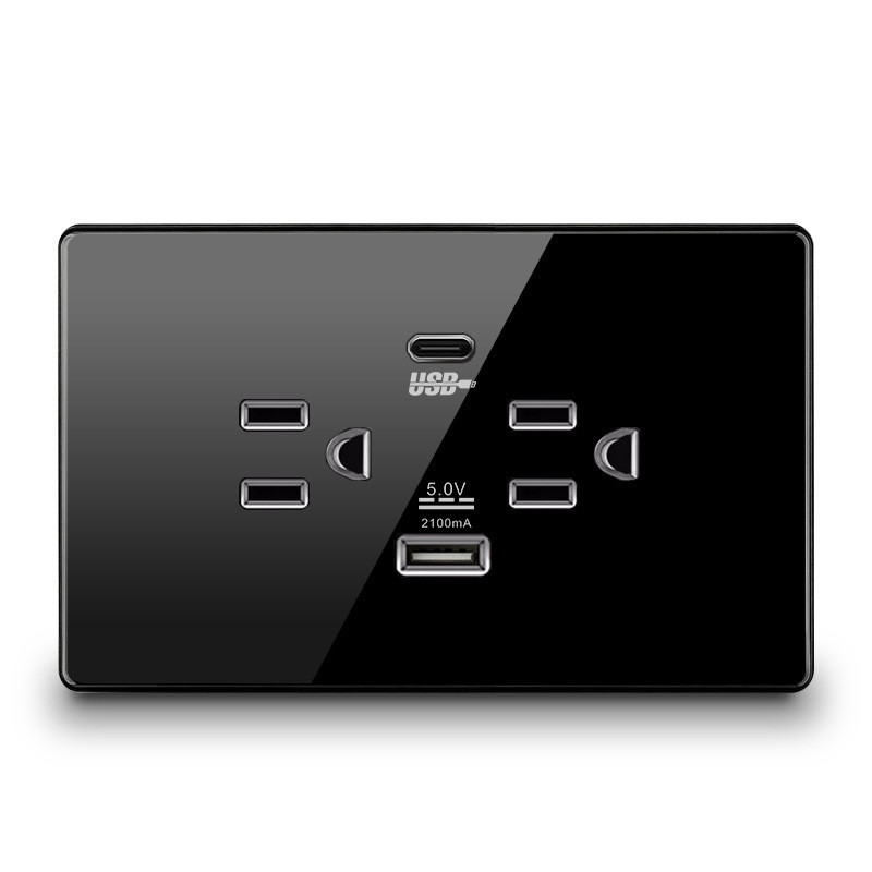 120 type Fully Tempered Glass American Standard Socket with USB type-c ...