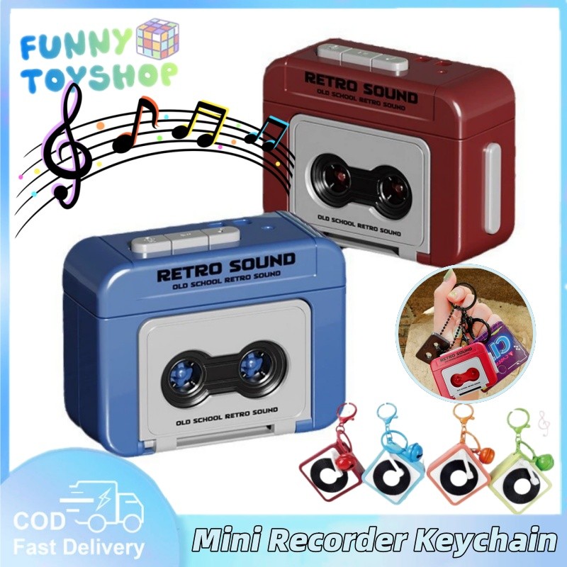 Mini Recorder Keychain Fun Singing Music Playing Vintage Tape ...