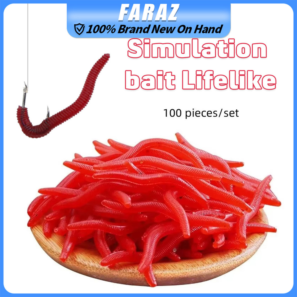 100Pcs/Bag Earthworm Bait Artificial Silicone Bait Worm Lure For ...