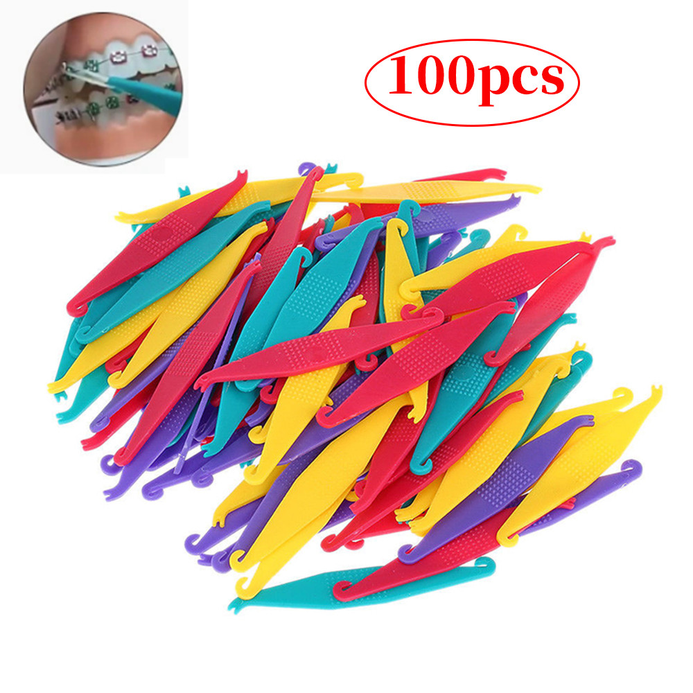 100pcs Dental Rubber Band Pulling Hooks Oral Material Pulling Hooks ...
