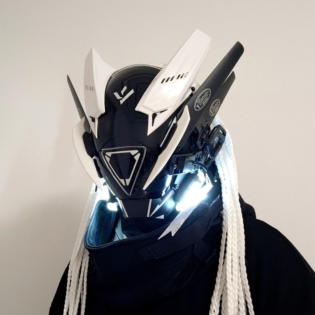 Cyberpunk Mask cos Clothing Men Women Rechargeable Luminous Mask Cool ...