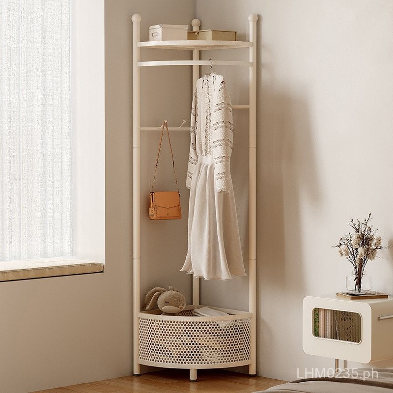Small Corner Clothes Rack for Bedroom, Multi-Functional Non-Corner ...