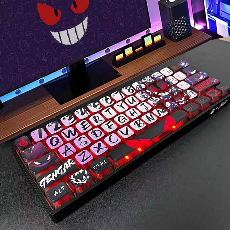 Gengar Co-Branded PBT Sublimation Keycap Four-Sided Cross Translucent ...