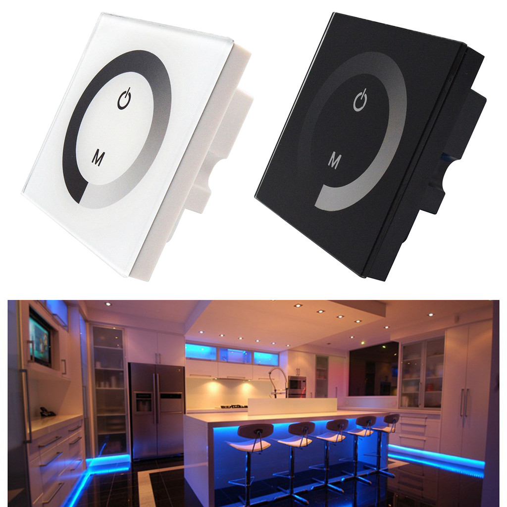 1 Pcs DC12-24V 4A/CH Wall Mounted Touch Switch Controller Glass Panel ...